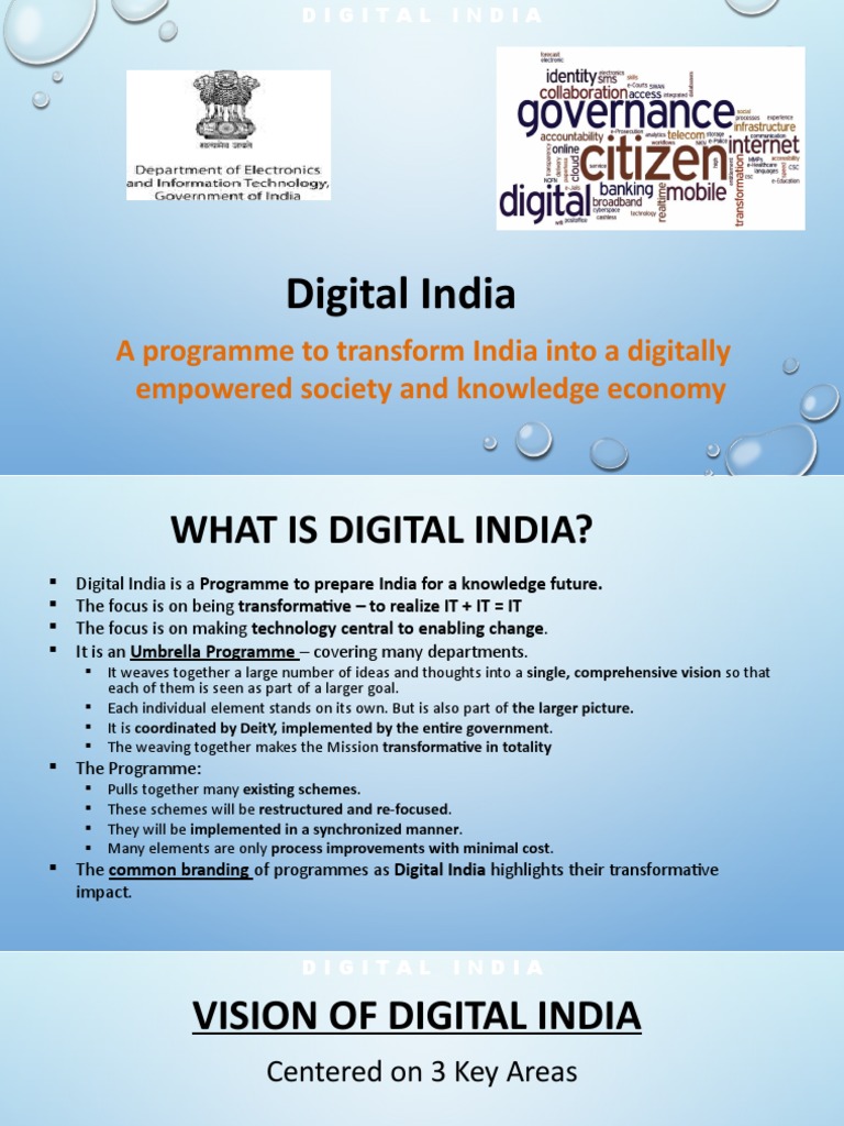 Digital India: Vision and Pillars Explained | PDF | E Government ...