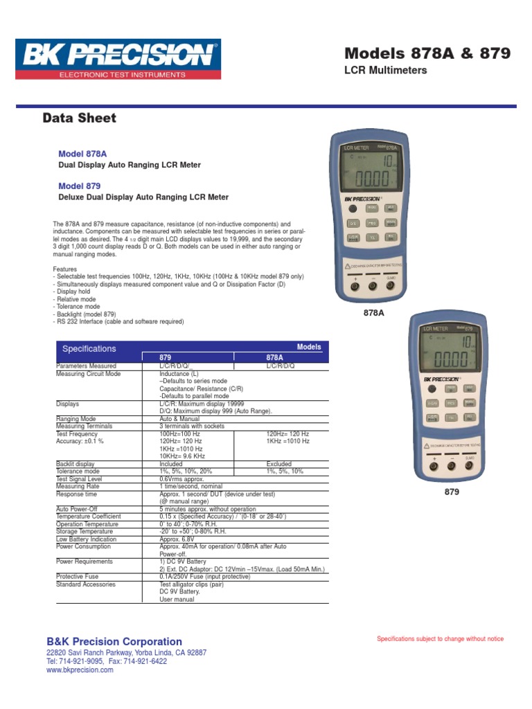 879 Datasheet | PDF | Equipment | Electronic Engineering