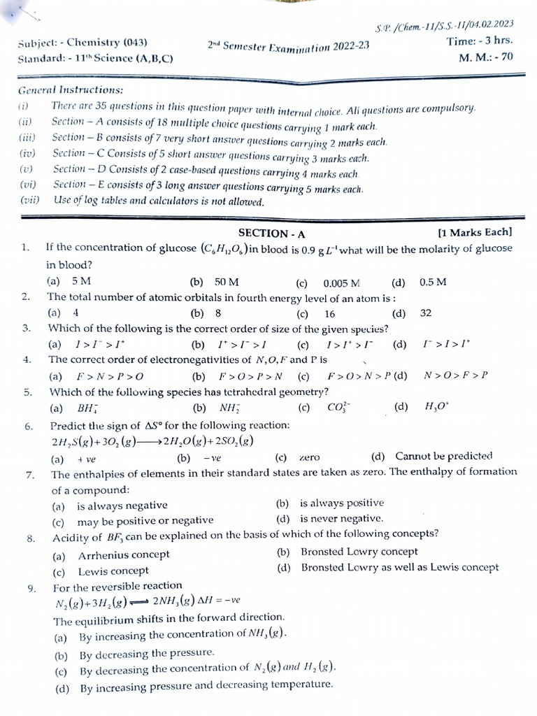CHEM Paper | PDF | Ion | Chemical Reactions
