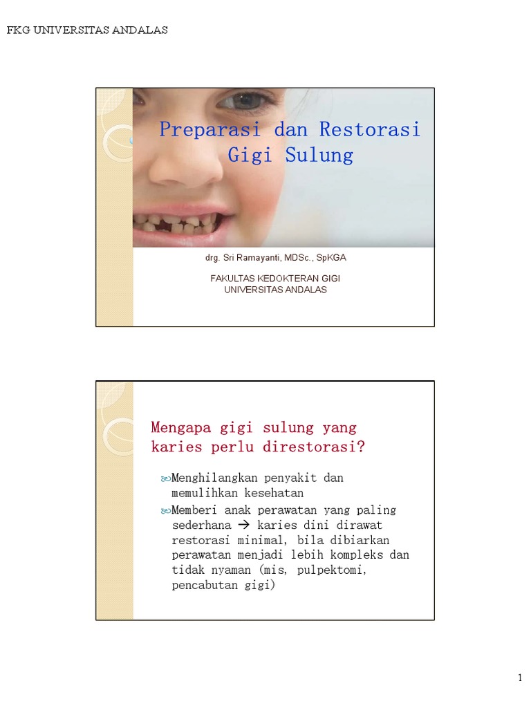 KP 2.7 & 2.8 Preparasi Dan Restorasi Pada Gigi Sulung | PDF