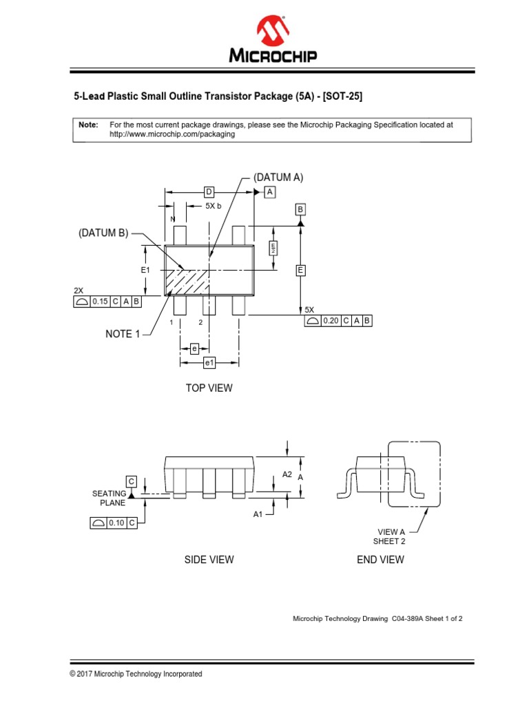 5 - Lead Plastic Small Outline Transistor Package (5A) - (SOT-25) | PDF | Integrated Circuit ...