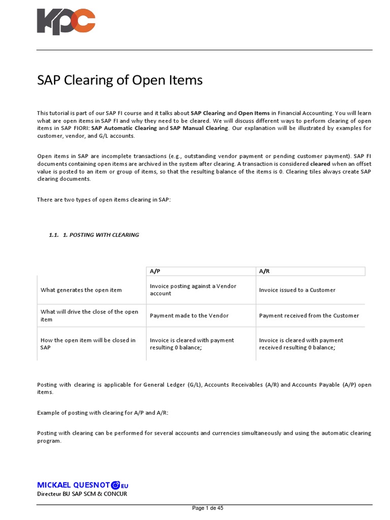 Clearing Open Items | Download Free PDF | Accounts Payable | Information Technology Management