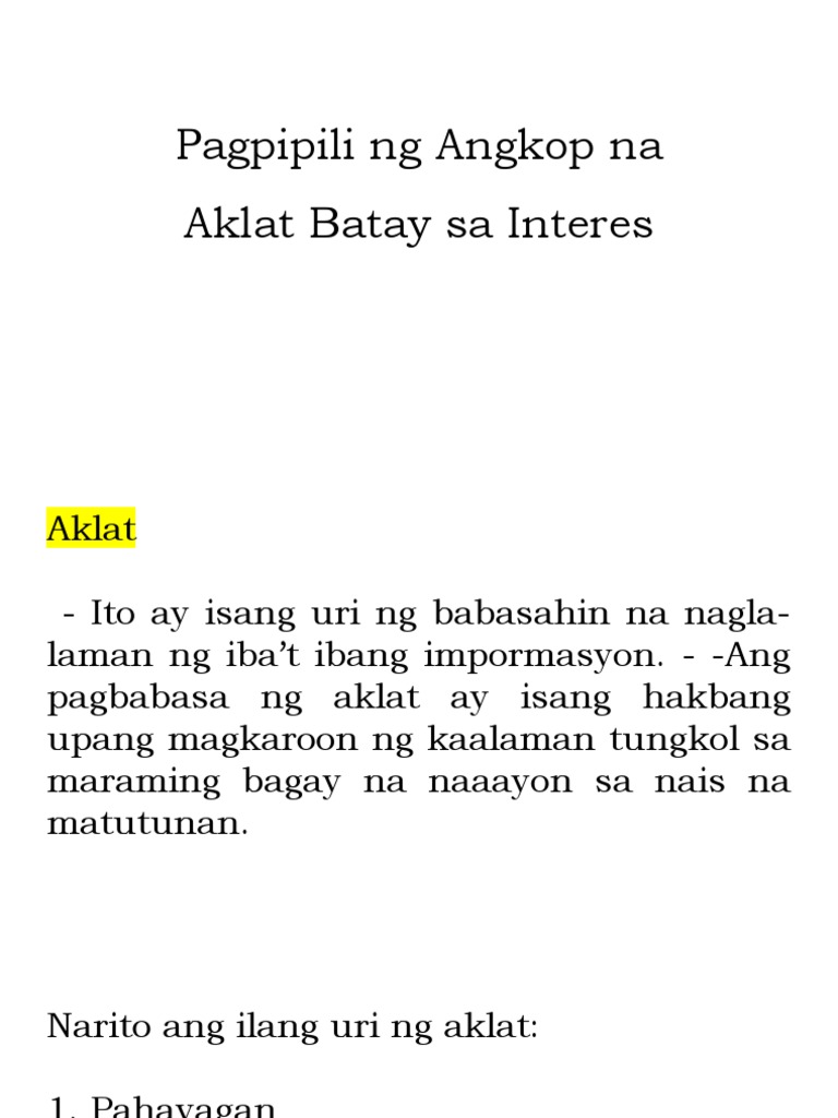 SIM 3 - A2-Pagpipili NG Angkop Na Aklat Batay Sa Interes | PDF