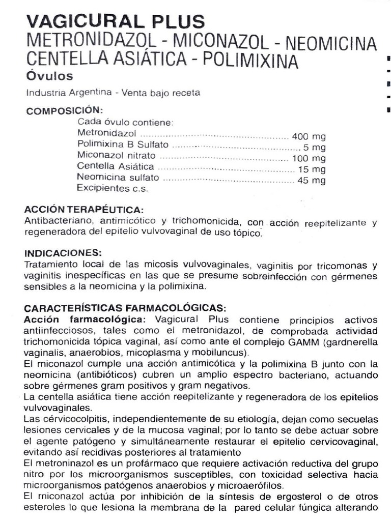 Vagicural-plus | PDF | Medicamentos con receta | Farmacocinética