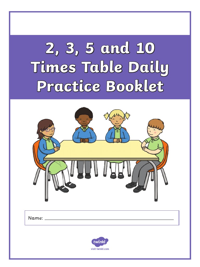 Kids' Times Table Practice Book | PDF | Career & Growth