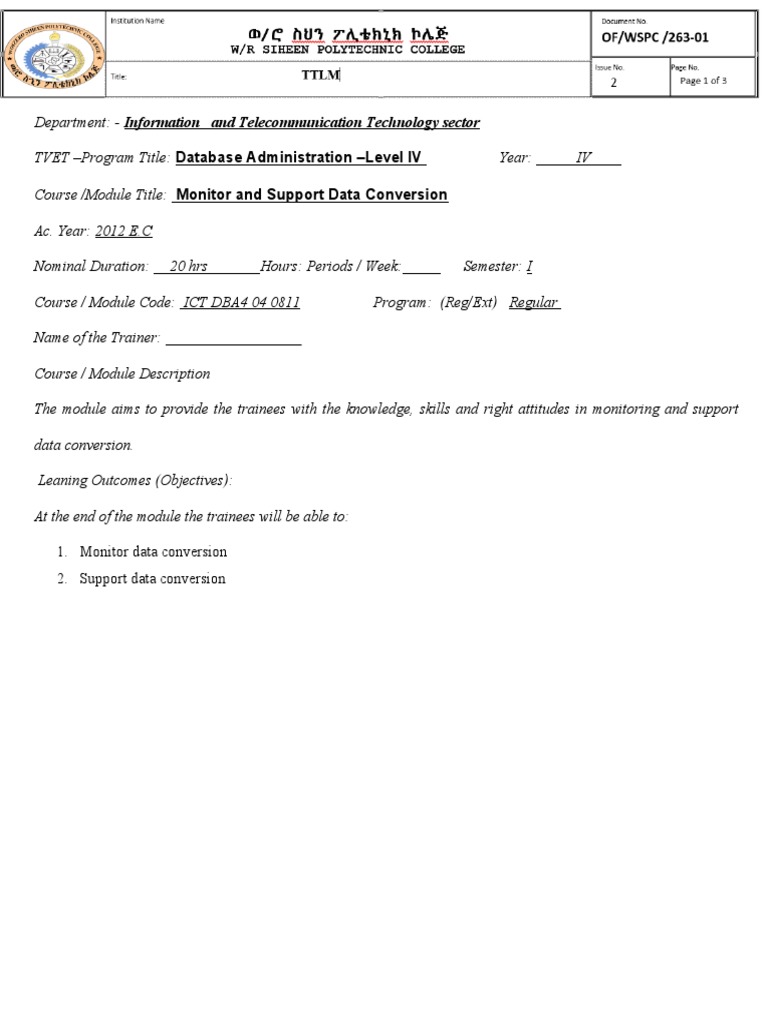 Monitor and Support Data Conversion | PDF | Data Model | Data