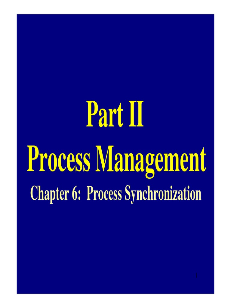 Chap06 1 Synchronization Pdf Process Computing Office Equipment