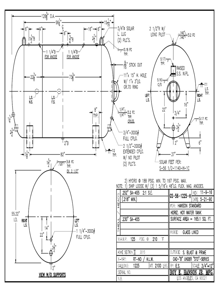 Gs561225h Asme Tank Specs | PDF