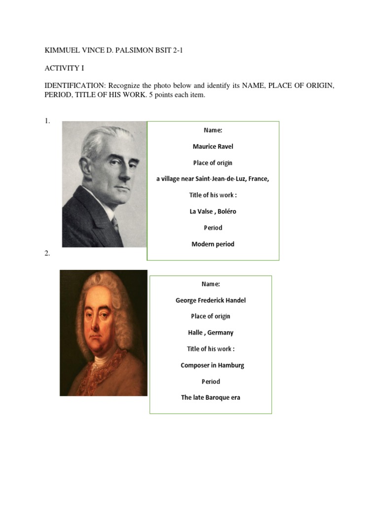 Composer Identification Activity | PDF | Romantic Music | Classical ...