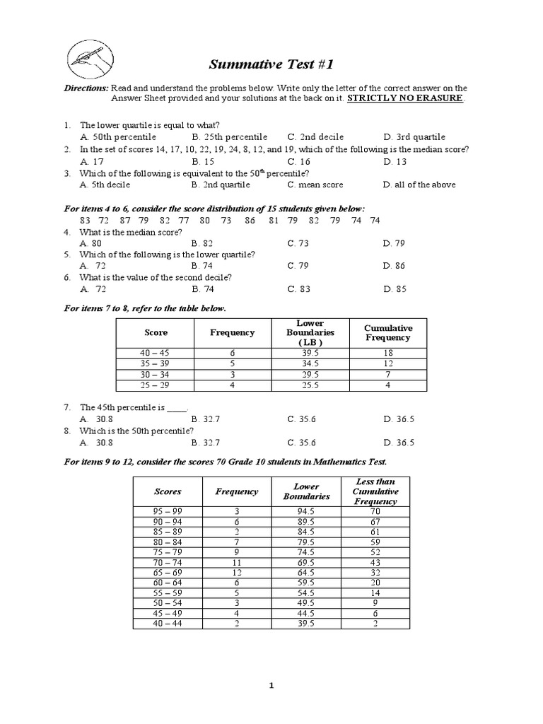 Summative - Module 1 - 2 | Download Free PDF | Percentile | Mathematics