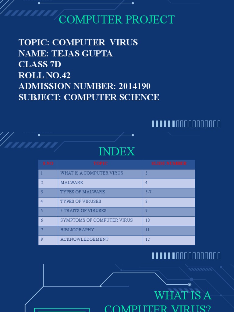 Computer Project Tejas Edited | PDF | Malware | Computer Virus