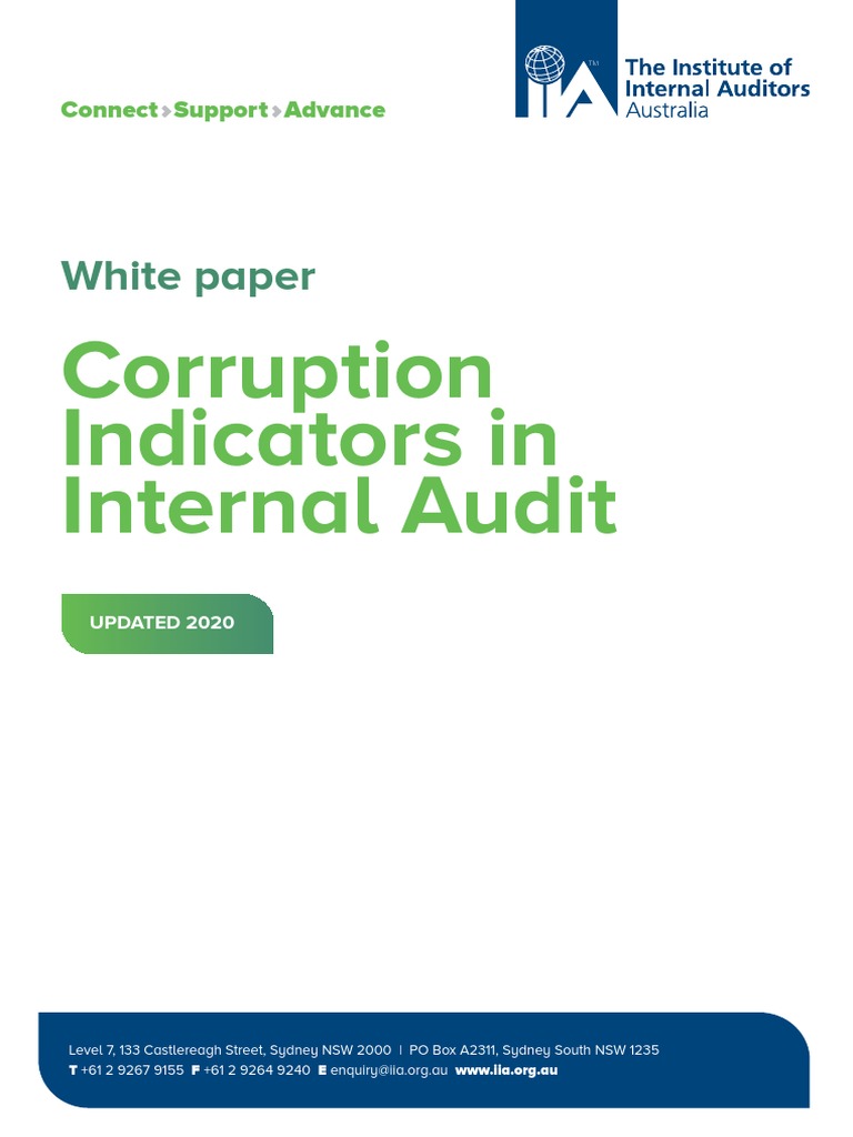 Iia Whitepaper - Corruption Indicators in Internal Audit | PDF | Internal Audit | Audit