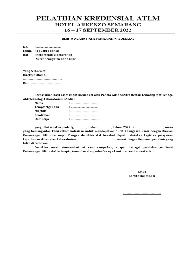 Form 5. Berita Acara Rekomendasi SPK | PDF