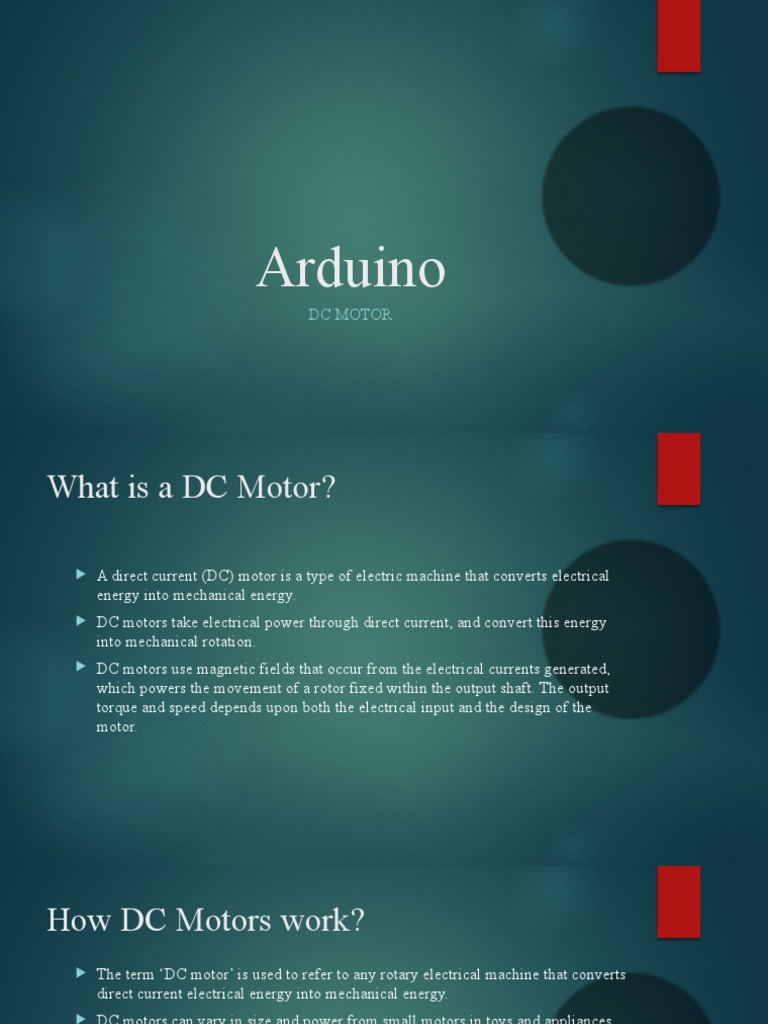 Arduino DC Motor | PDF | Electric Motor | Equipment