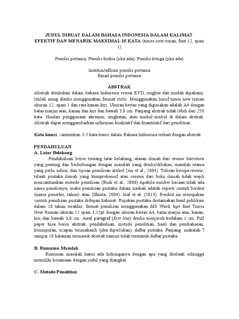 Template Call Paper | PDF