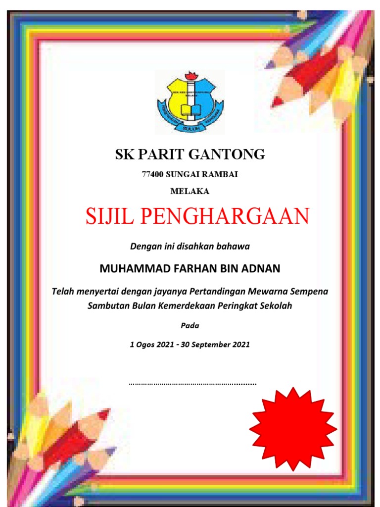 Sijil Kemerdekaan 2021 Pdf