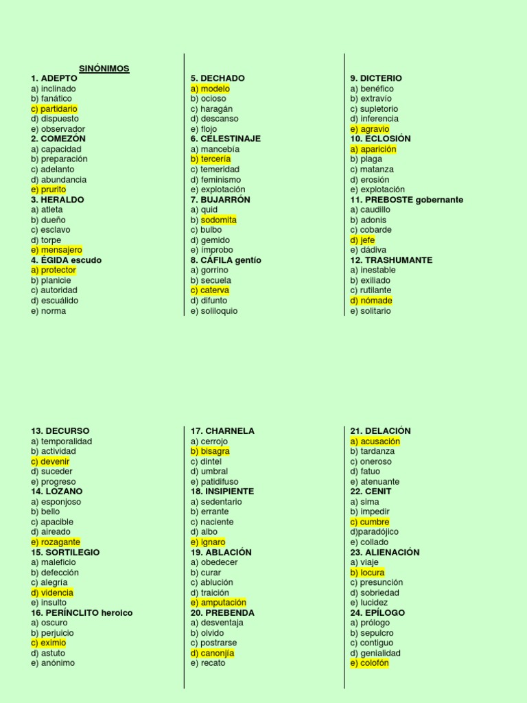 PRÁCTICA 03 SINÓNIMOS Y ANTÓNIMOS | PDF