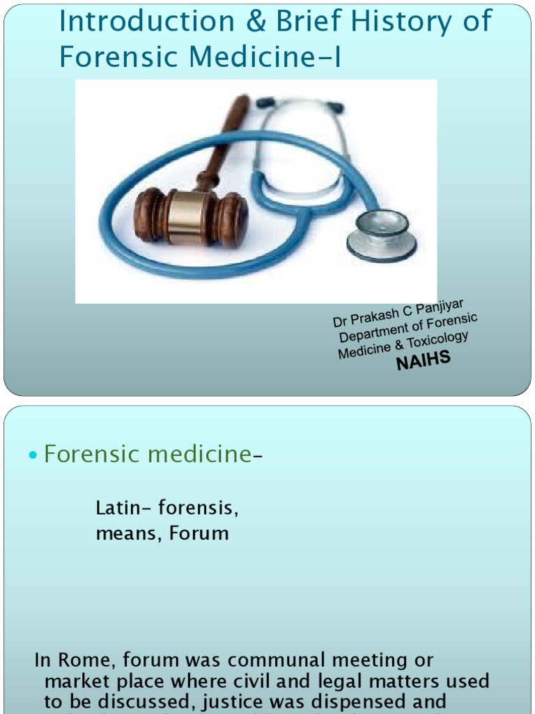 Introduction & Brief History of Forensic Medicine | PDF | Forensic ...