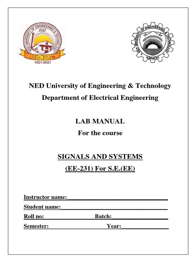 Signals and Systems Lab Manual-2020 | PDF | Amplitude | Electrical Impedance