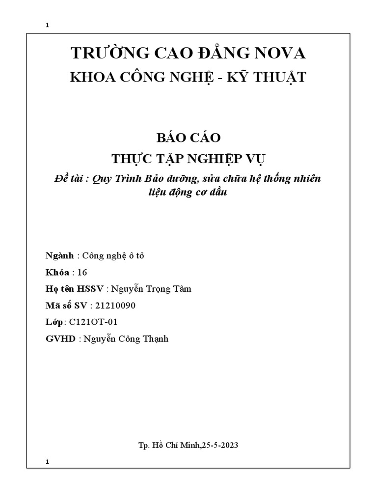 Bao Cao Thuc Tap | PDF