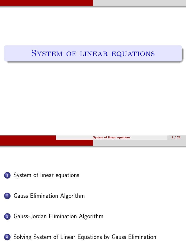 1-System of Linear Equation | PDF | Matrix (Mathematics) | System Of ...