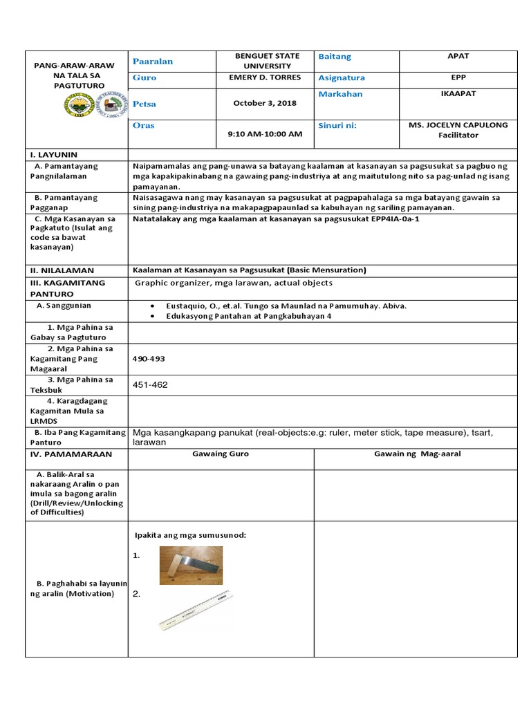 Lesson Plan EPP4 EPP4IA-0a-1 | PDF