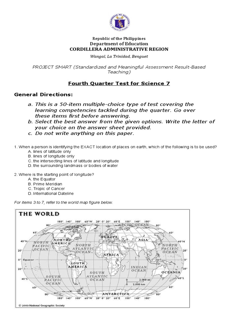 TQ - Q4 - SCIENCE - 7 - Aster Madalla - Asterio Madalla | PDF | Solar ...