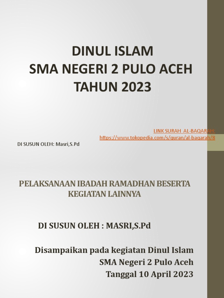 Dinul Islam Puasa Ramadhan | PDF