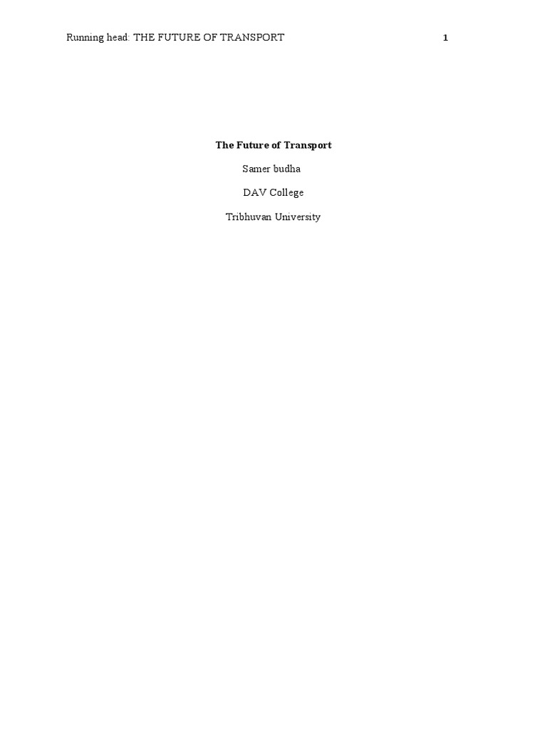 Essay of English About Future of Transport | PDF | Public Transport ...