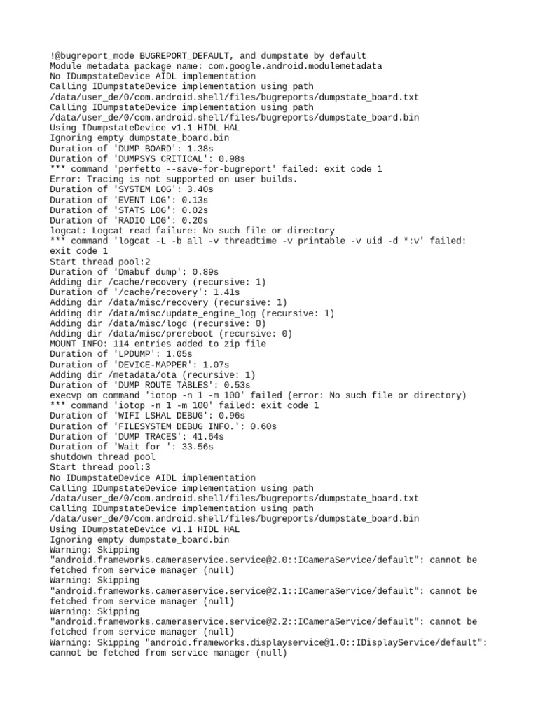 Dumpstate | PDF | Zip (File Format) | Computer File