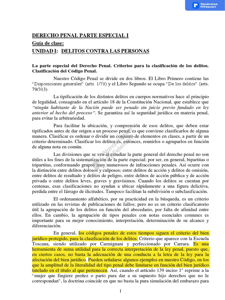 DPPE I 2020 Unidad I | PDF | Homicidio | Intención (Derecho Penal)