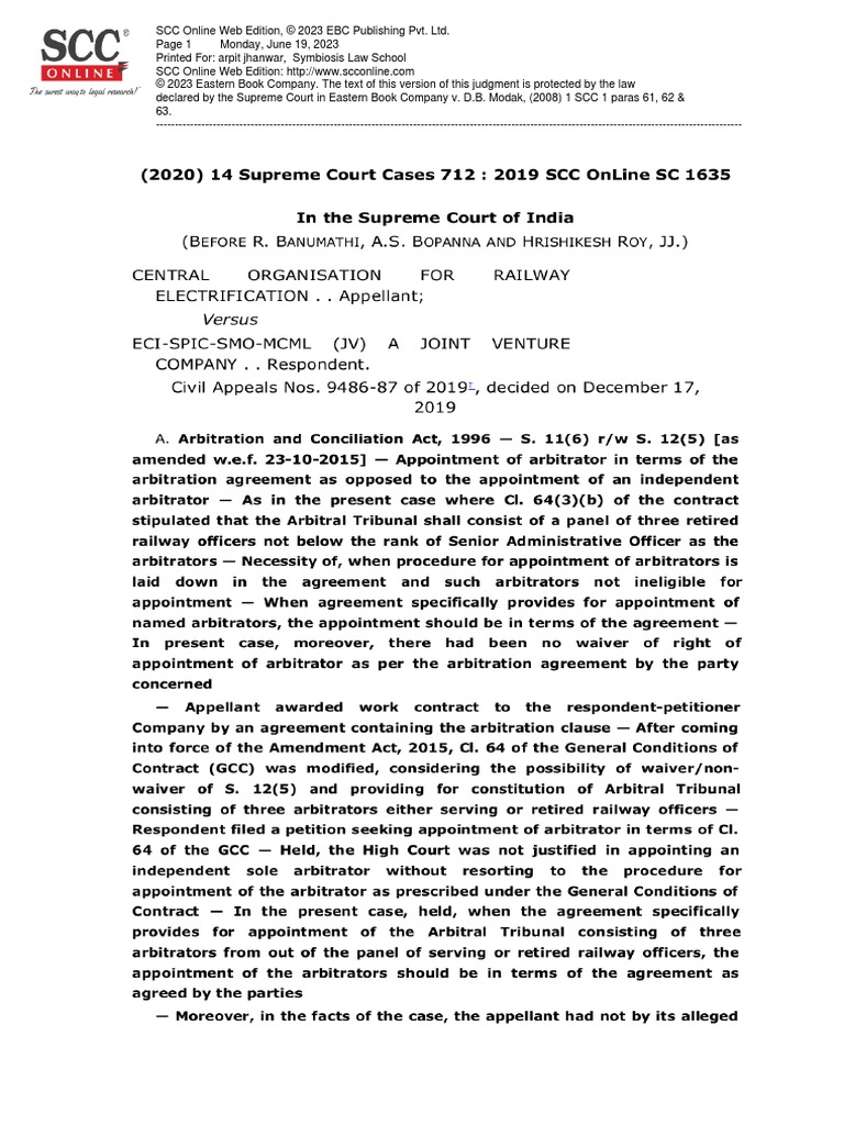 Central Organisation For Railway Electrification v. ECI-SPIC-SMO-MCML ...