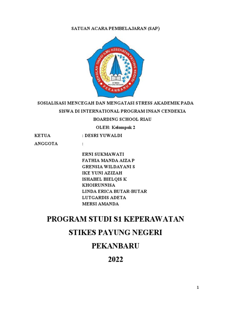 Mencegah Stress Akademik Siswa Riau | PDF