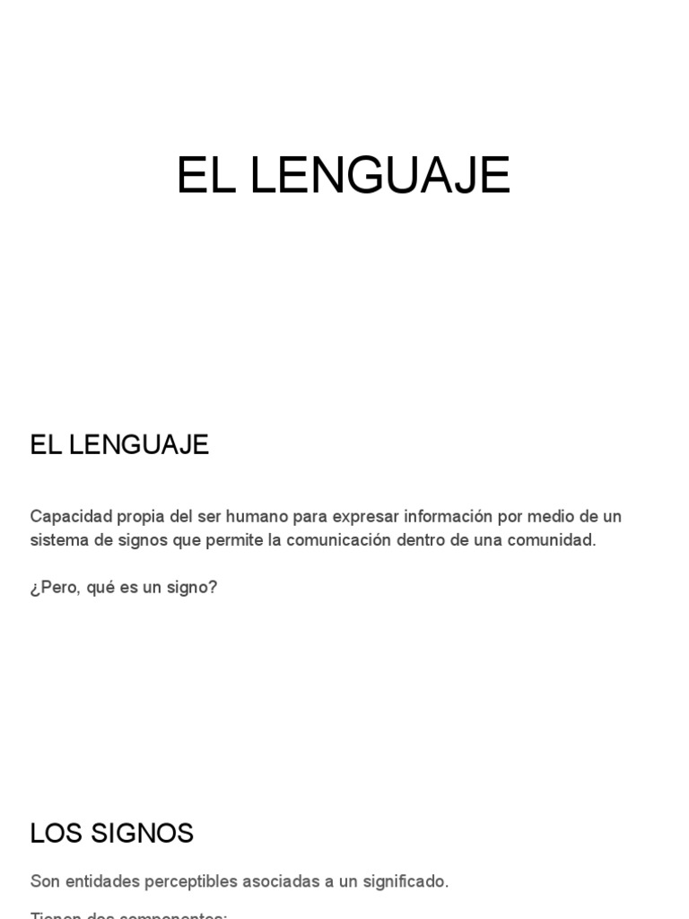 Propiedades y Signos del Lenguaje | PDF | Lingüística | Cognición