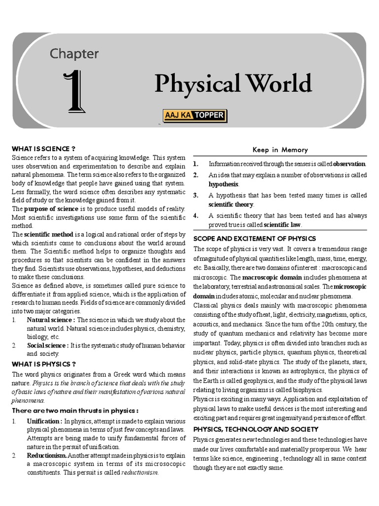 Physical World | PDF | Physics | Science