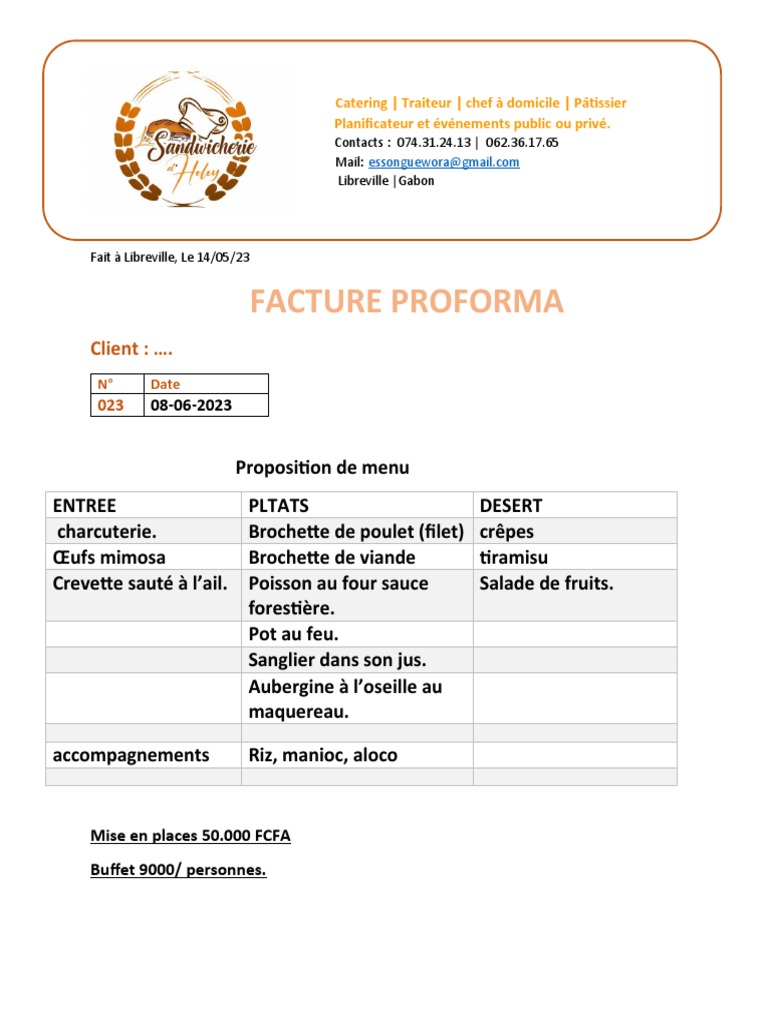 Facture Proforma Kev | PDF
