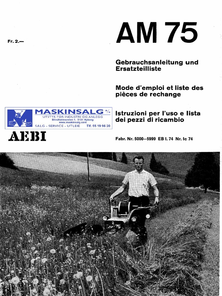 AEBI AM75 Modeemploi Listepiecesrechange | PDF