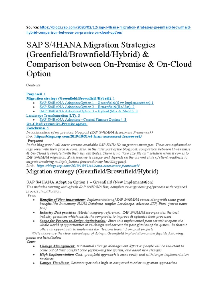 SAP S/4HANA Migration Strategies (Greenfield/Brownfield/Hybrid ...