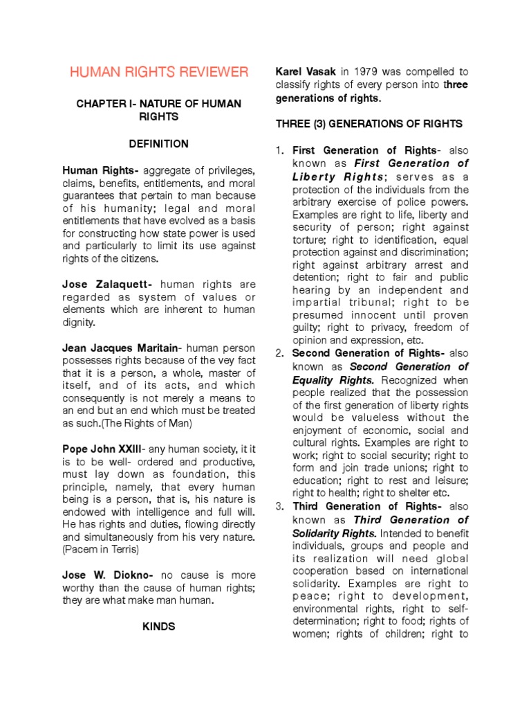 Chapter 1 HR Notes | PDF | Rights | Human Rights