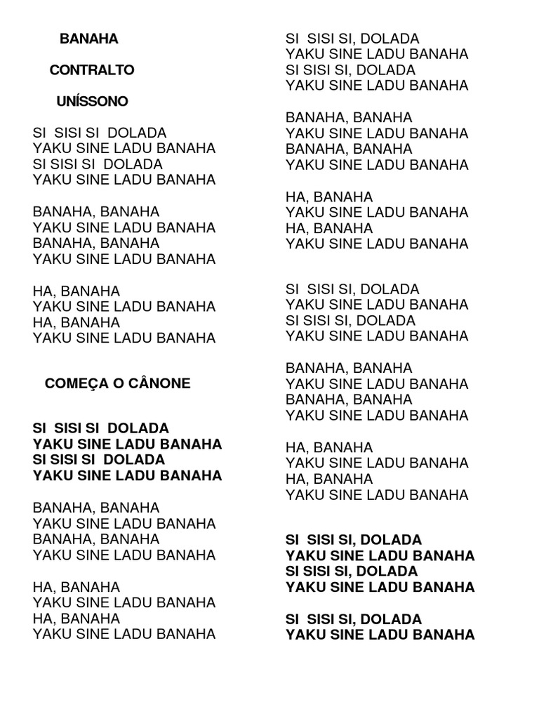 BANAHA - Letra | PDF