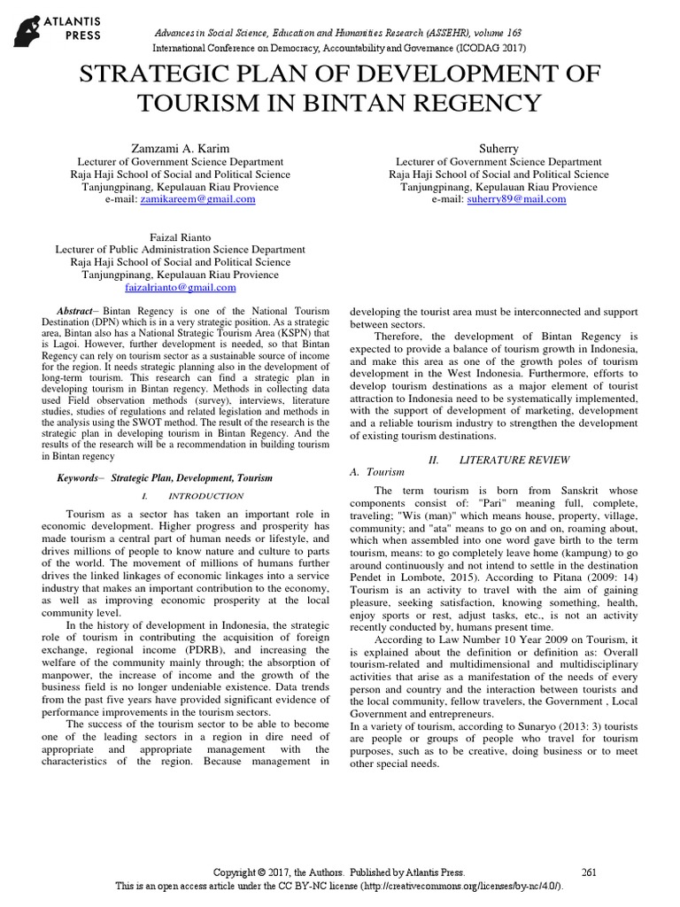 Strategic Plan of Development of Tourism | PDF | Tourism | Infrastructure