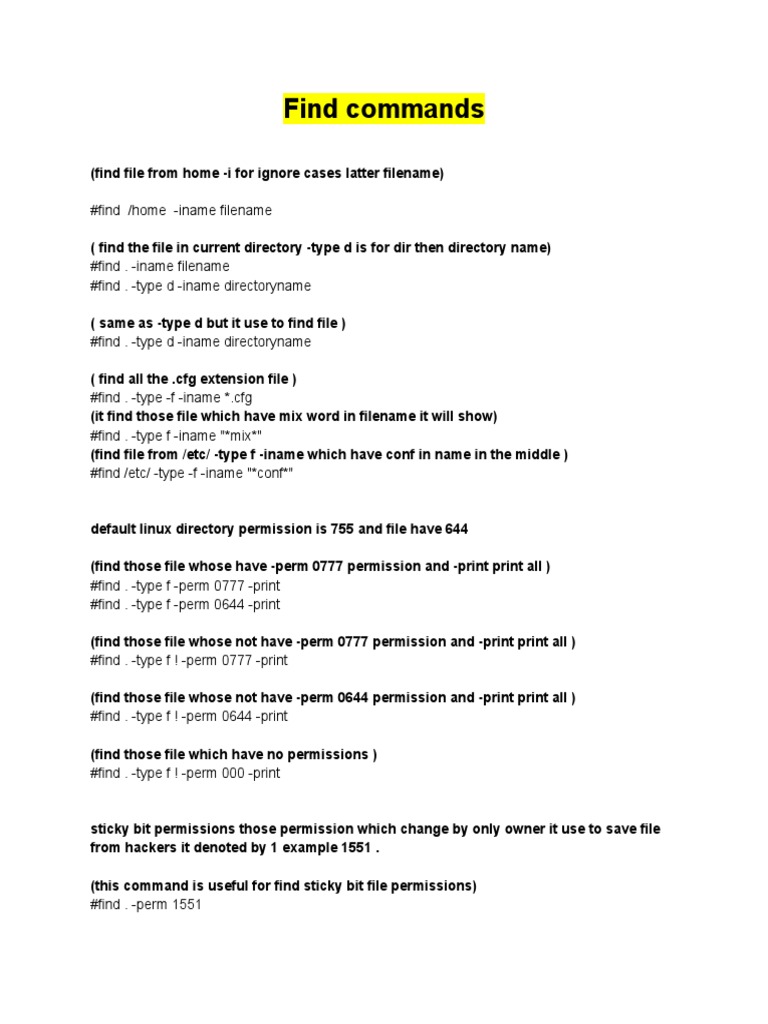 Find Command | PDF | Computer File | Filename