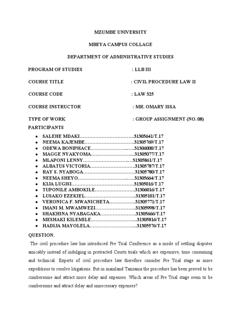 GROUP NO. 8 Civil Procedure Law II | PDF | Lawsuit | Trials