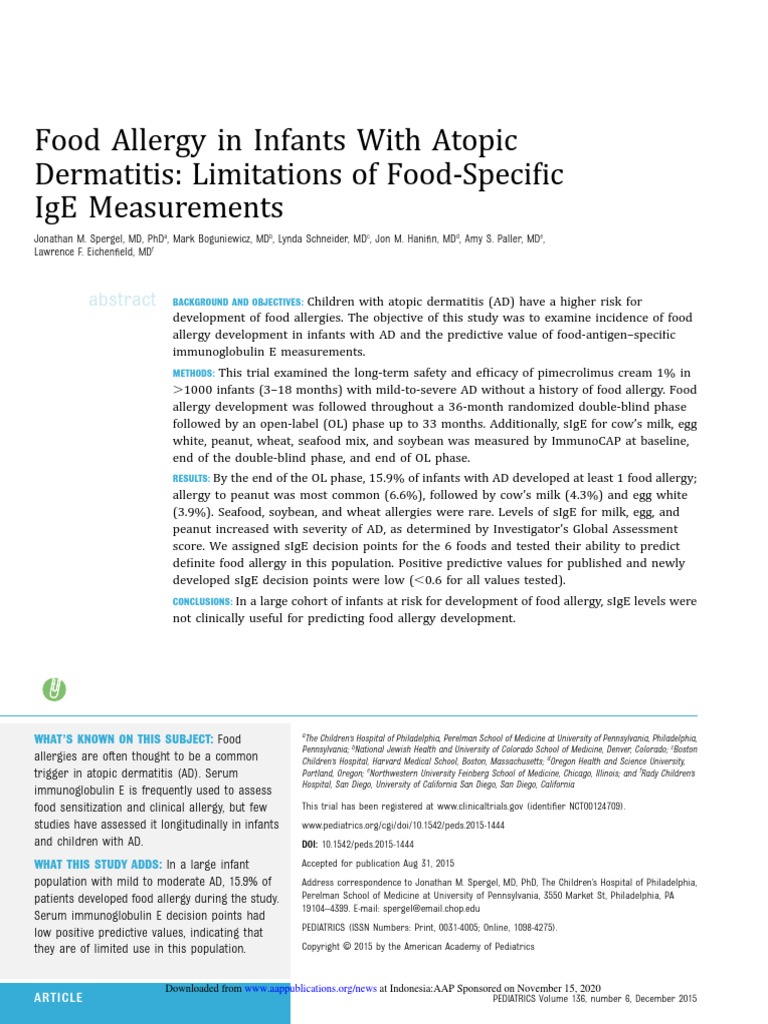 Spergel | PDF | Allergy | Food Allergy