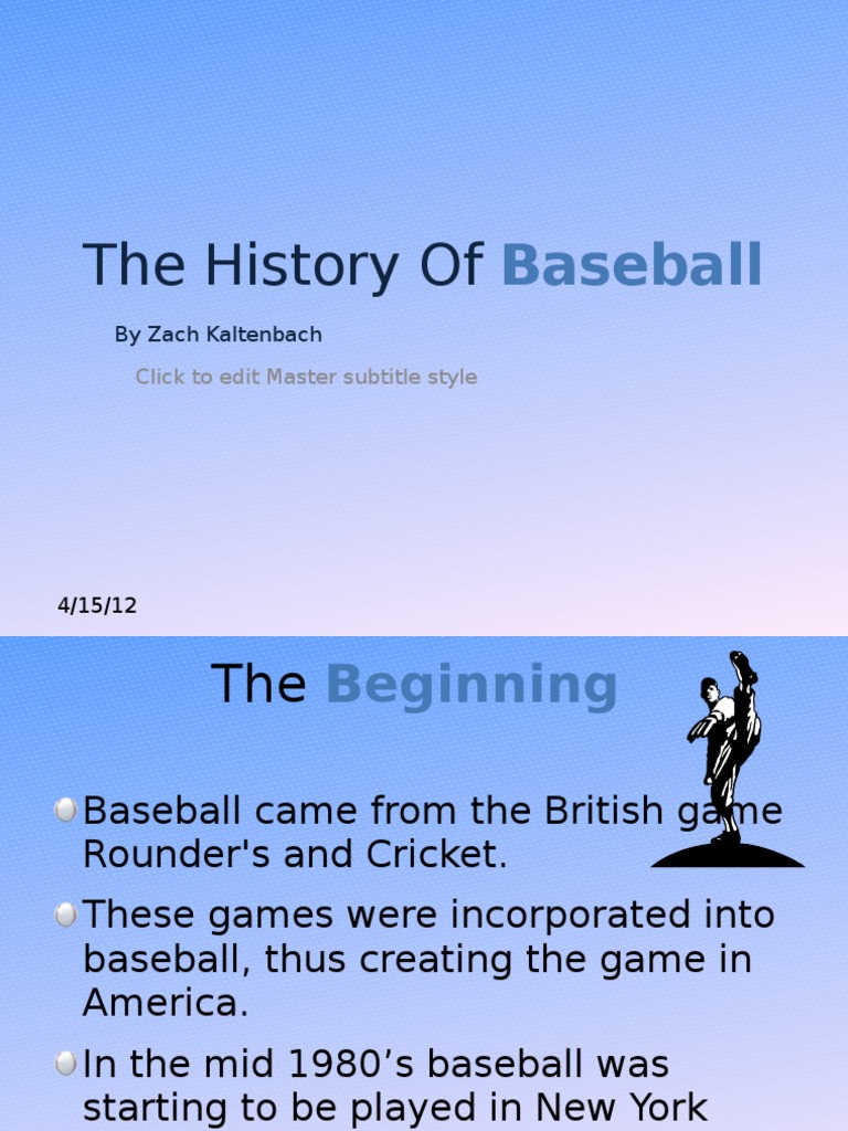 History of Baseball: From Origins to Heroes | PDF | Politics | Travel