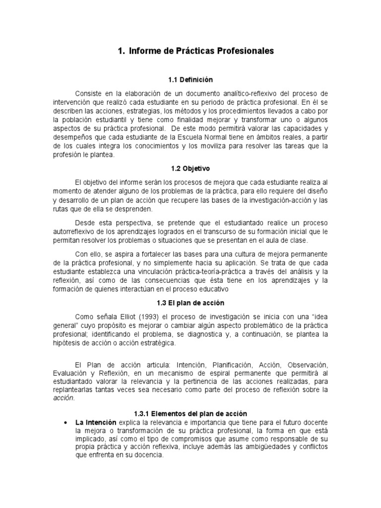 INFORME DE PRÁCTICAS PROFESIONALES PLAN 2018 Final | PDF | Evaluación ...