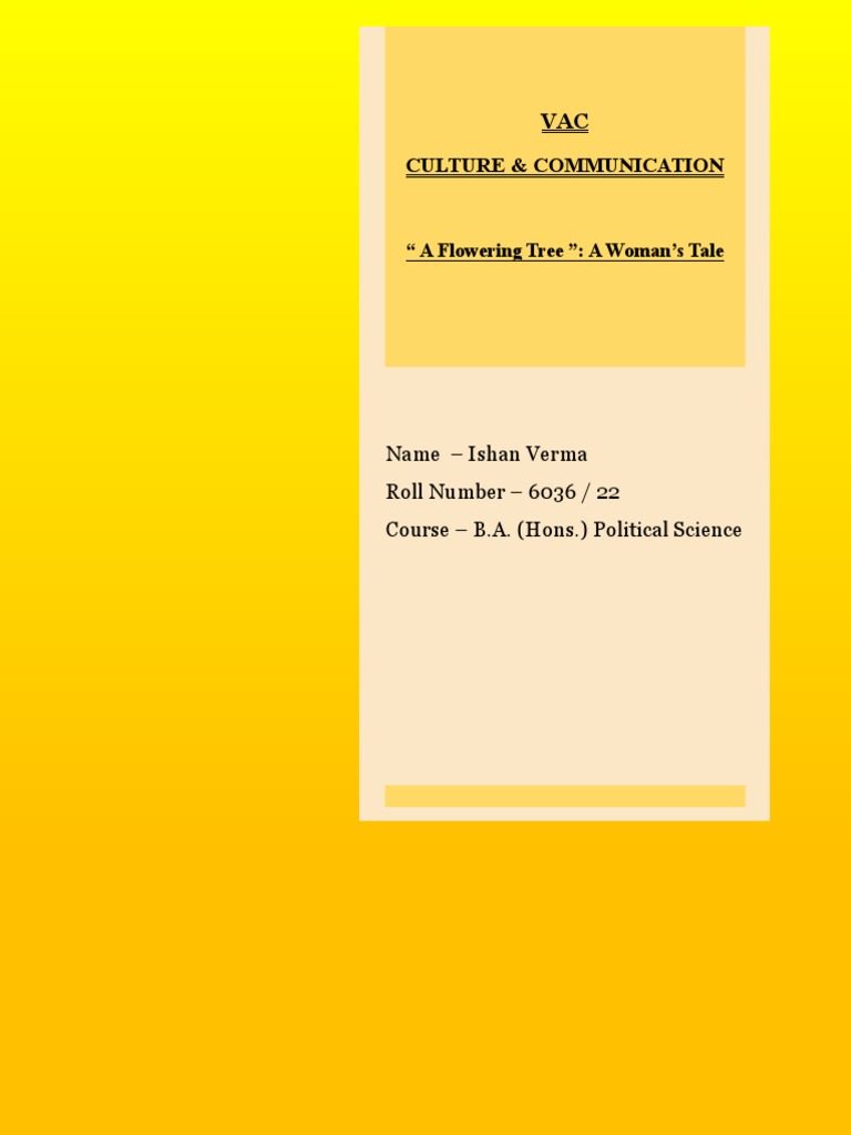 VAC Culture & Communication Assignment ( 25-05-2023 ) | PDF