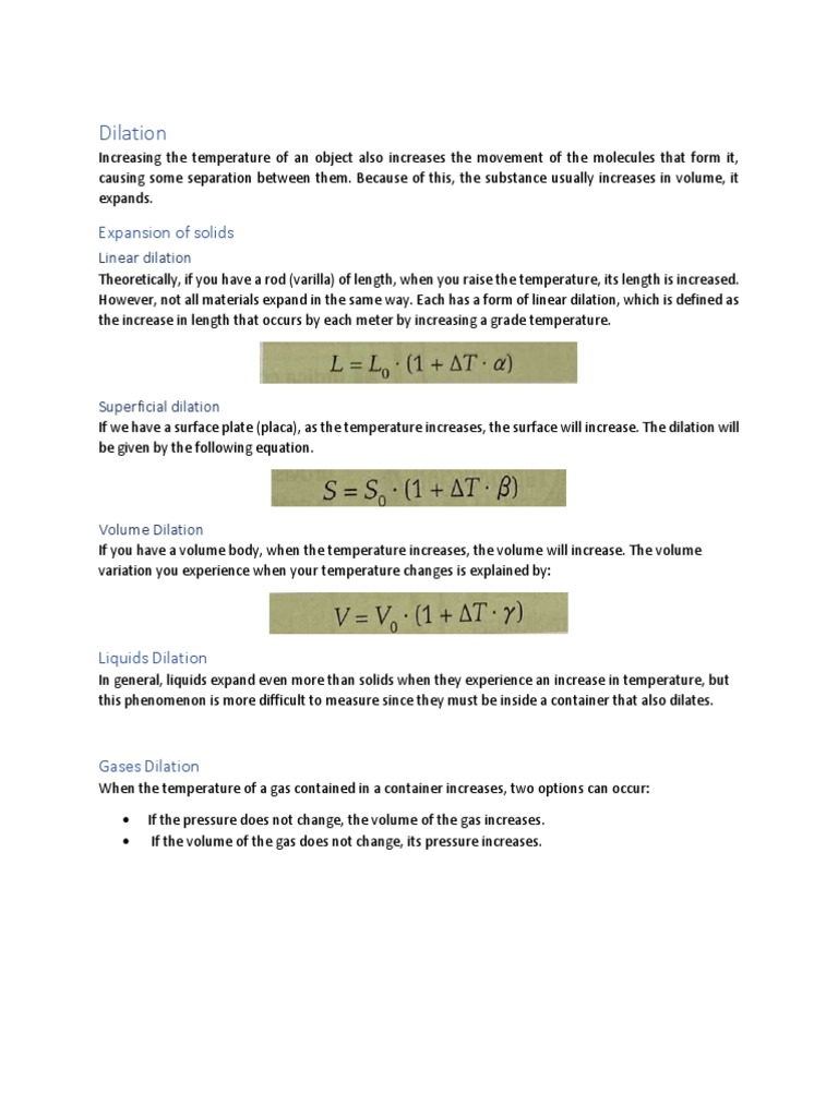 Understanding Thermal Dilation Types | PDF
