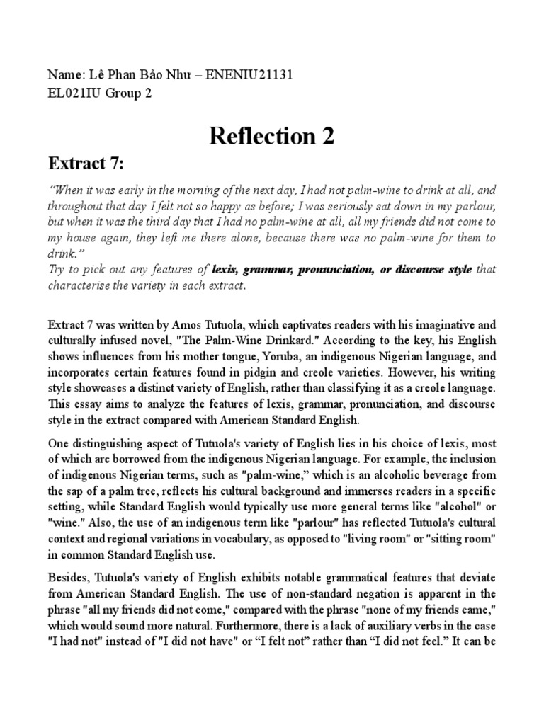 Reflection 2 | PDF | English Language | Grammar