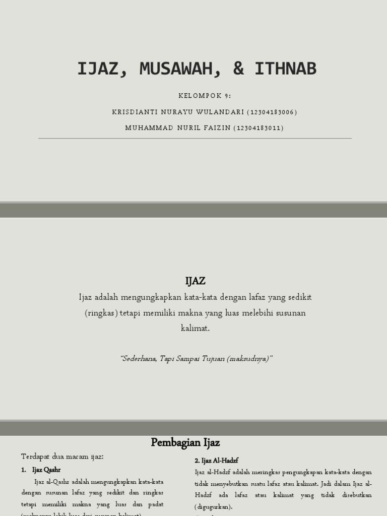 Ijaz, Musawah, & Ithnab N | PDF | Kajian Bahasa Asing